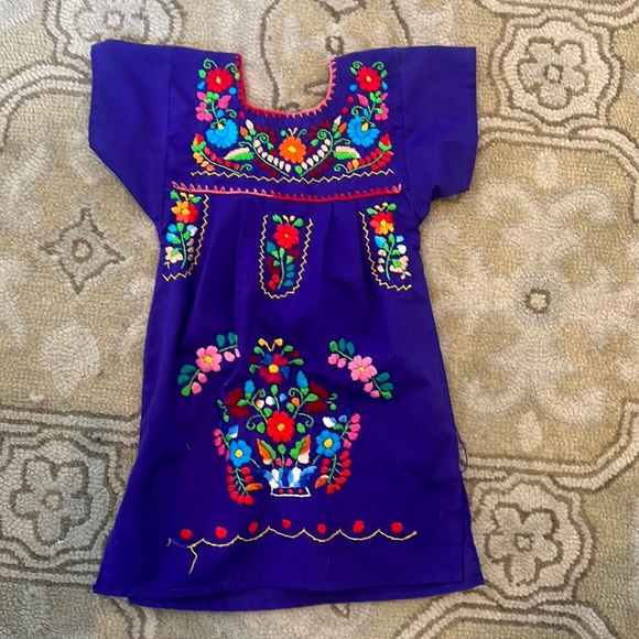 Dresses | Authentic Purple Mexican Dressmumu With Flowers | Poshmark